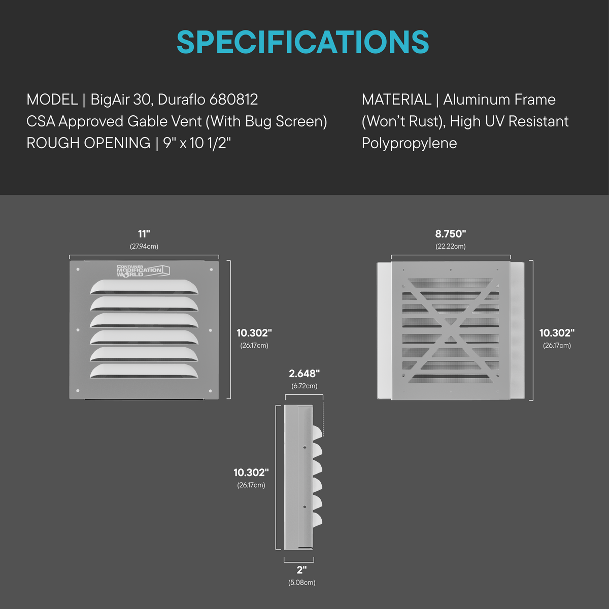 BigAir 30 Louvered Gable Vents