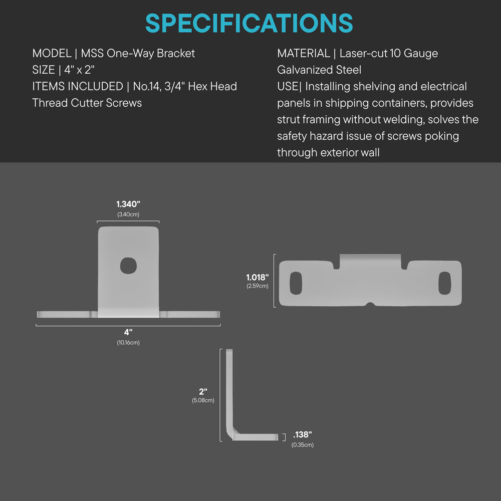MSS Standard Galvanized Strut Mount Brackets