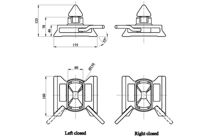 Dovetail Deck Mount Twist Locks