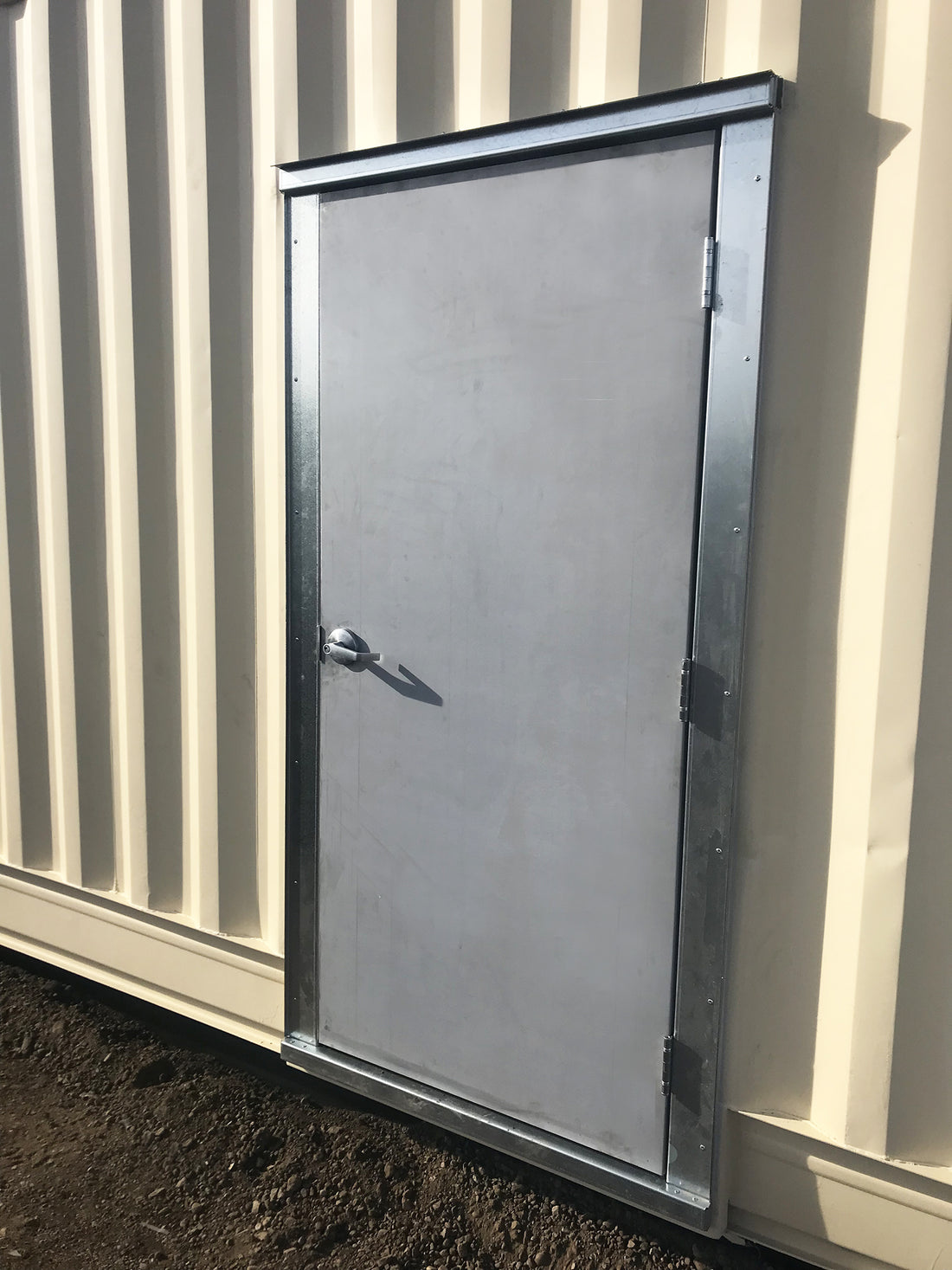 36" Steel Man Door & Frame Bundle (Slab, Lever, Sweep & Hinges)